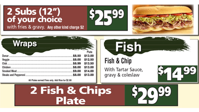 La Bella Pizzeria and Restaurant Menu