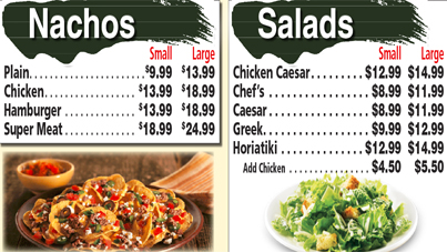 La Bella Pizzeria and Restaurant Menu